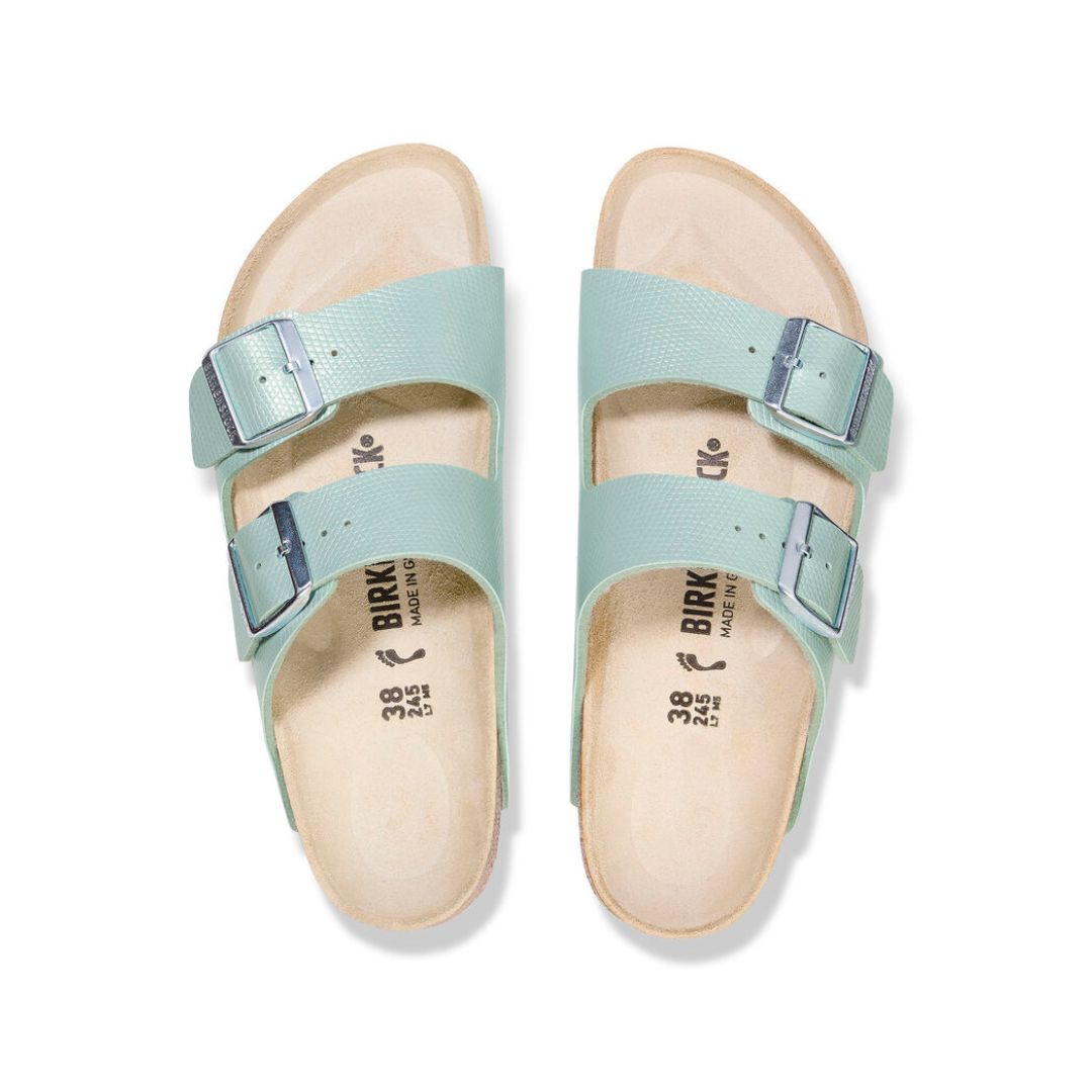 Birkenstock Arizona BF Women -Shiny Lizard Surf Green