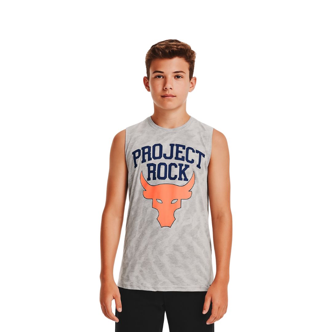 Under Armour Boys' Project Rock Show Your Bull Tank Top Grey