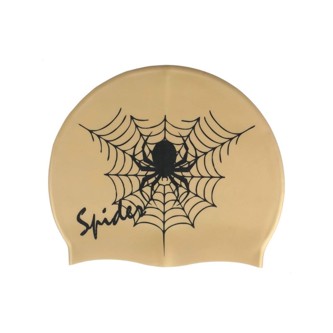 Spurt Silicone Spider-Print Swimming Cap - Gold