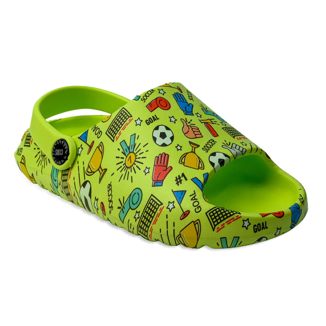 Cubs Football Open Toe Kid's Sandals - Neon Green