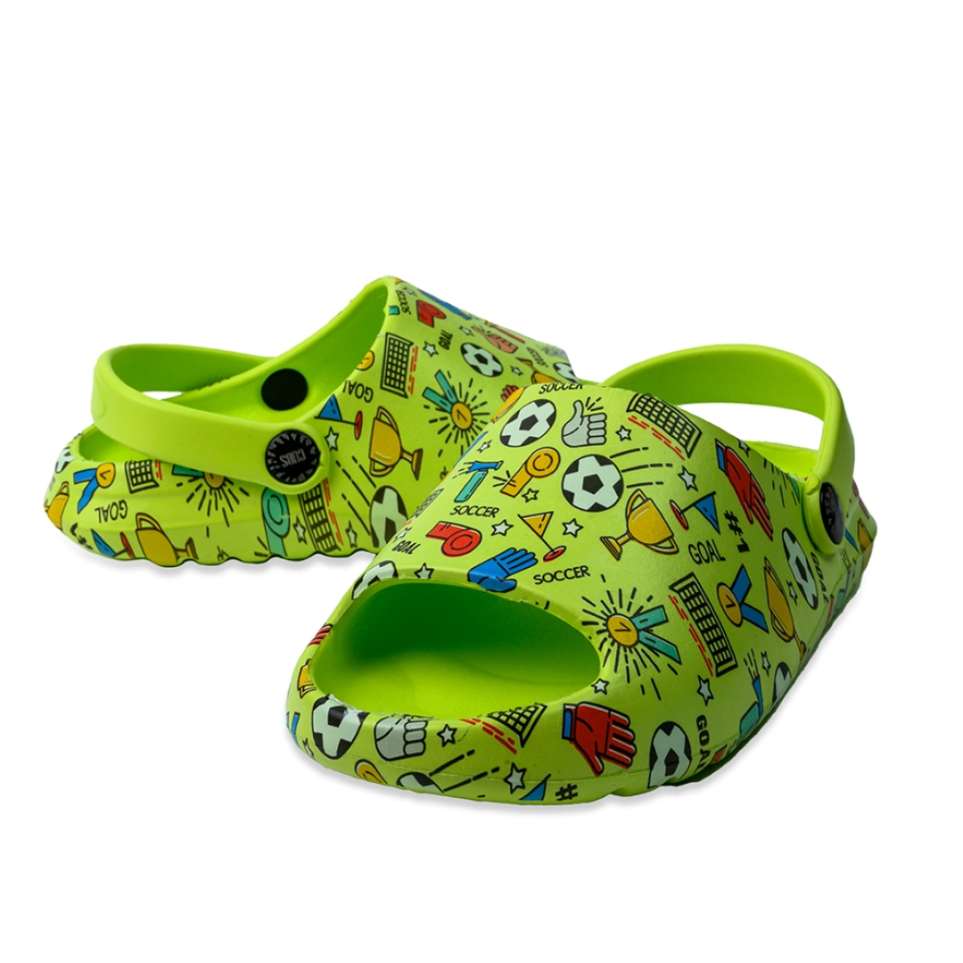 Cubs Football Open Toe Kid's Sandals - Neon Green
