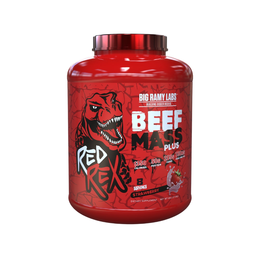 Red Rex Beef Mass Plus - Strawberry 6 LB - Max Gains & Strength