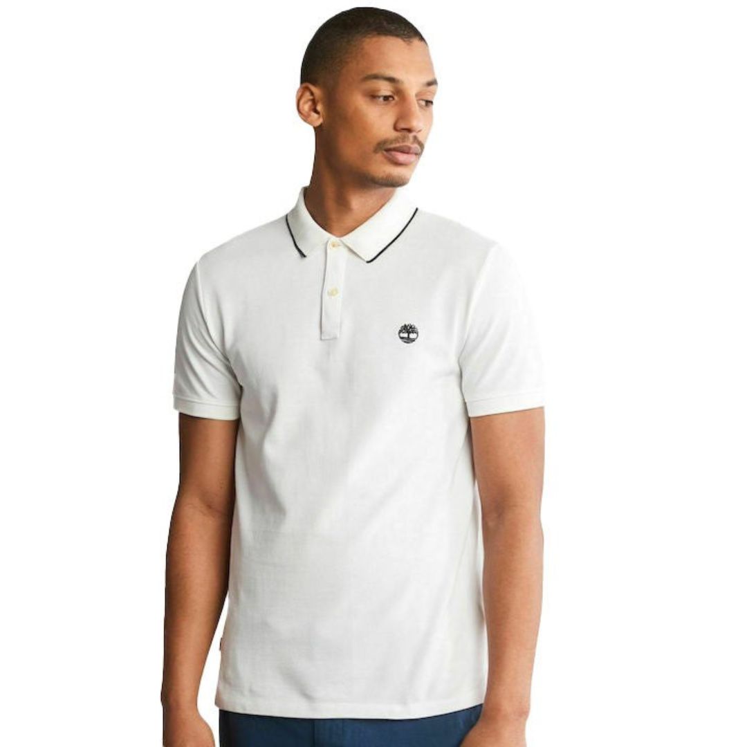 Timberland Men Millers River Collar Neck Print Polo (Sf) T-shirt