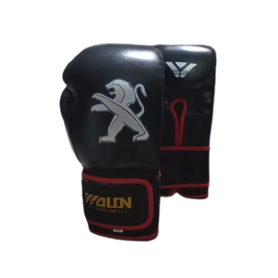 Wolon Leather Unisex Boxing Gloves With Strap Black