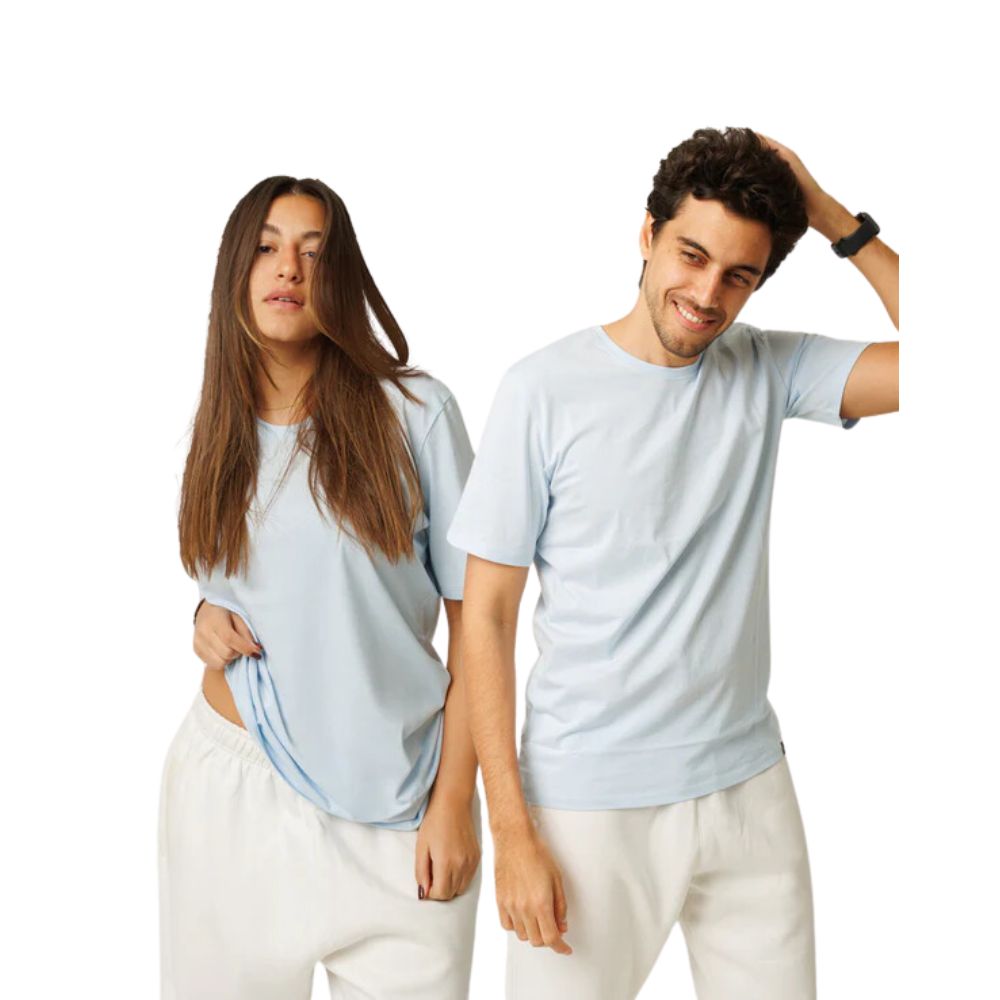 Cloud Cotton Comfort Tee In Light Blue
