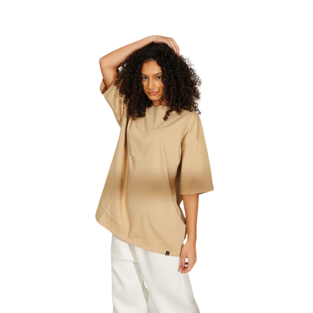 Core Comfort Oversized Tee In Beige