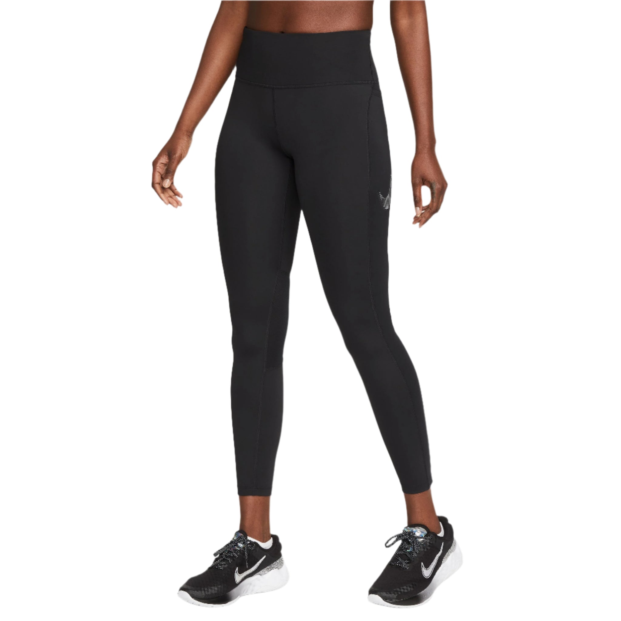 Nike Fast Women's Mid-Rise 7/8 Graphic Leggings with Pockets Black