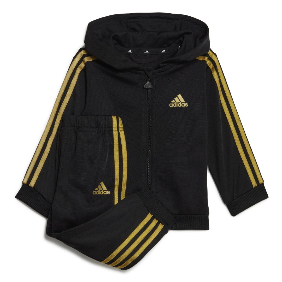 adidas Essentials Shiny Hooded Track Suit Kids - Black Recycled