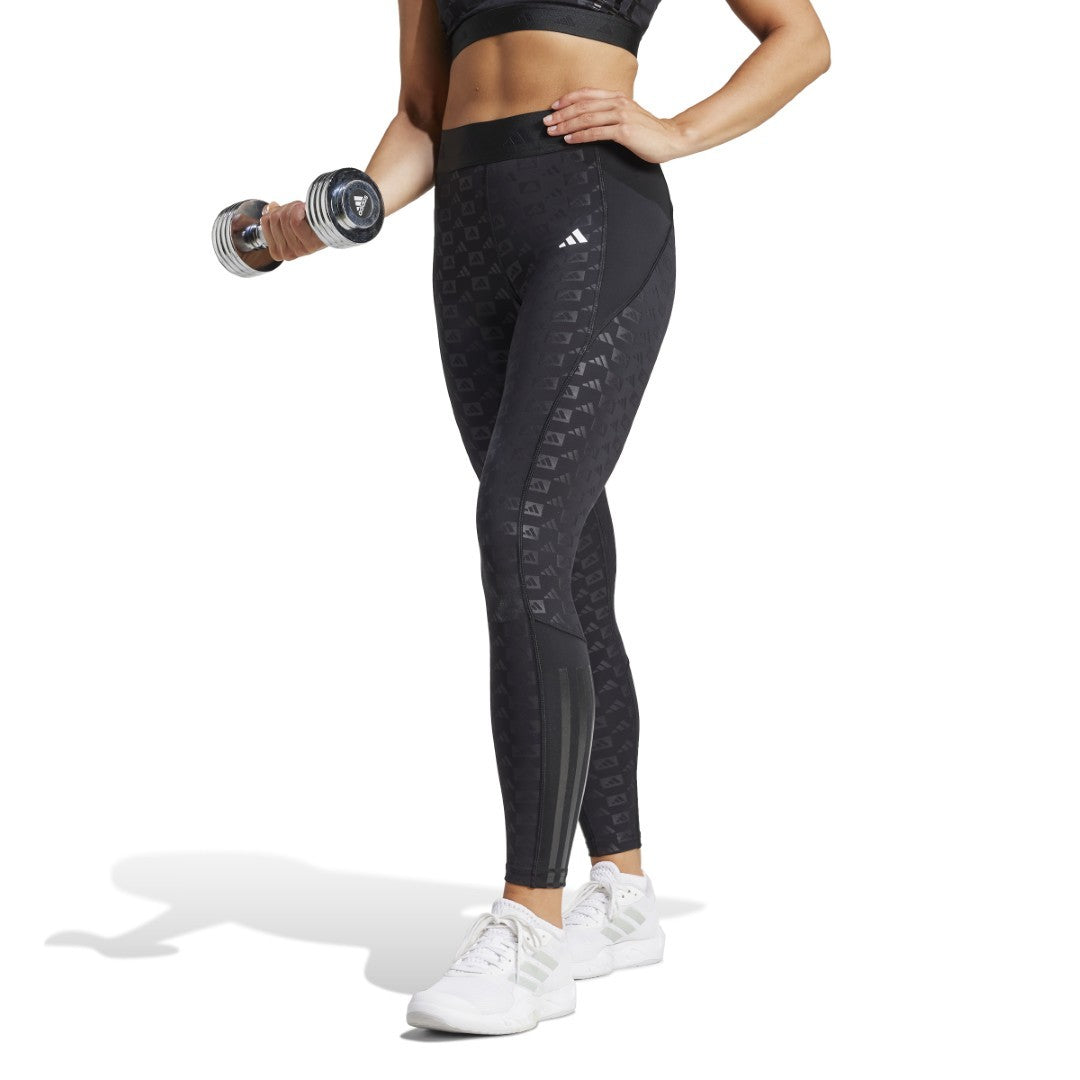 adidas Hyperglam Full-Length Emboss Leggings - High-Rise