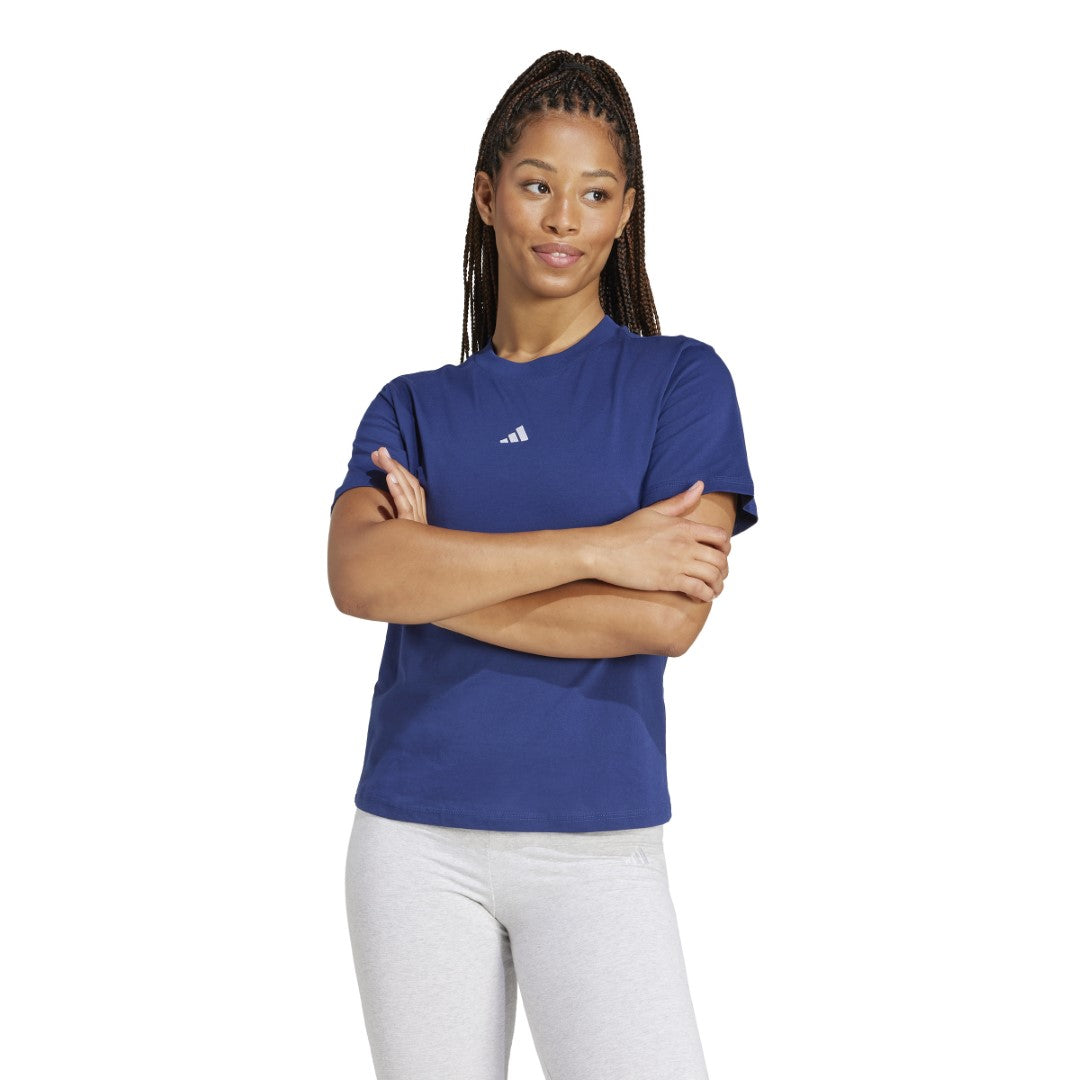 adidas Essentials Small Logo Cotton T-Shirt Women Blue