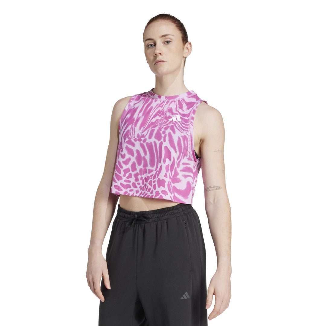 adidas Train Essentials Allover Print Workout Tank Top Women Purple