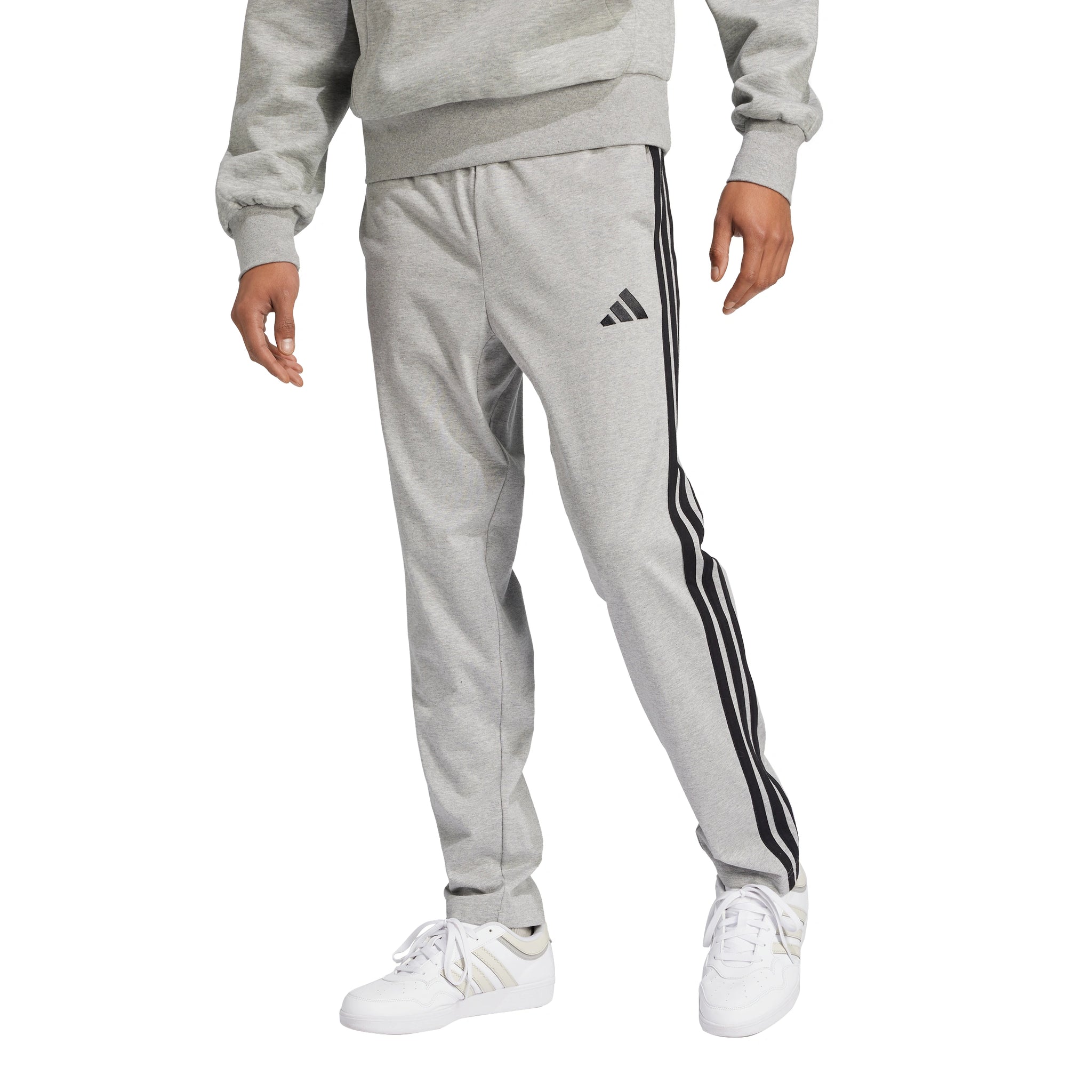 adidas Essentials 3-Stripes Single Jersey Men's Joggers - Grey ...