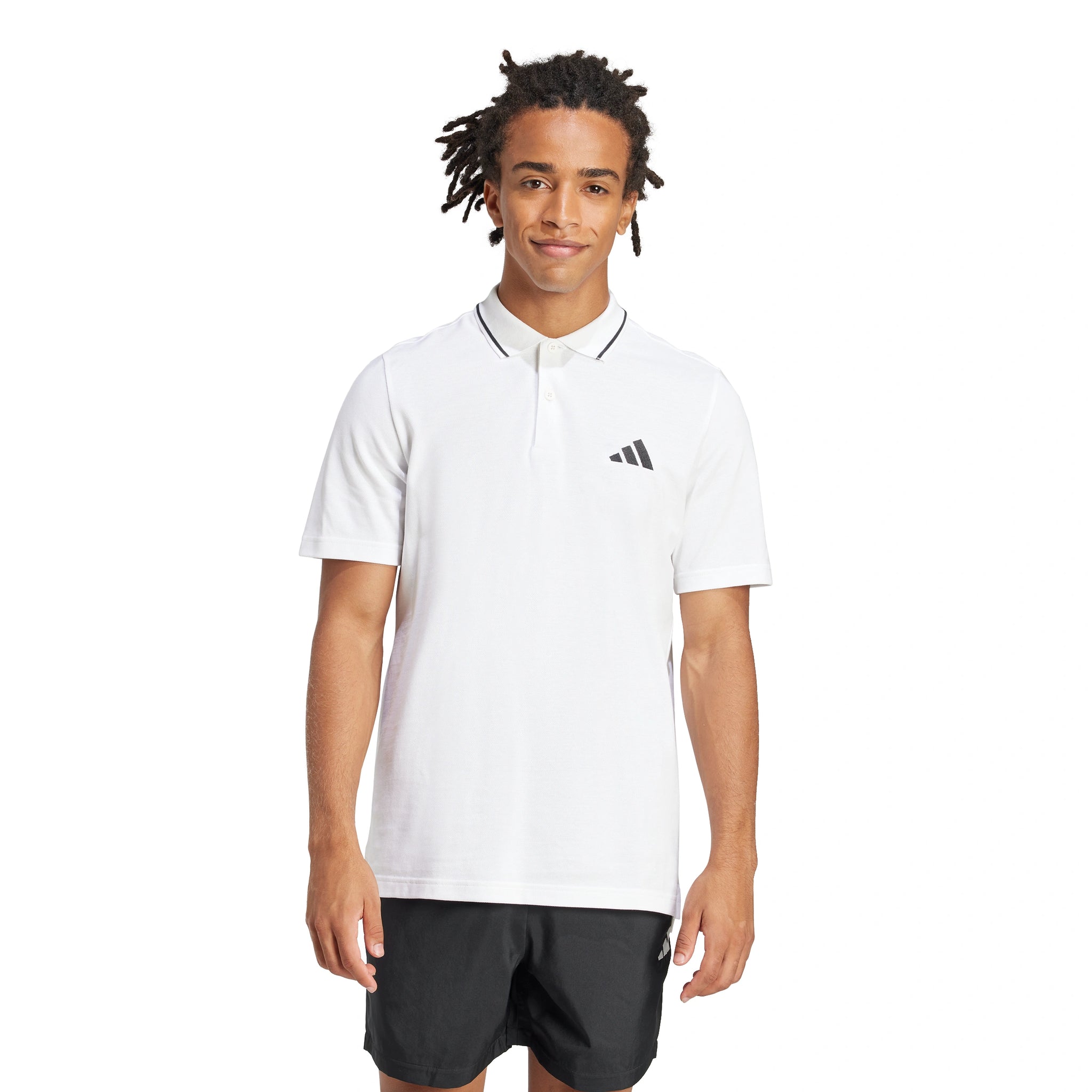 adidas Essentials Small Logo Piqué Polo Shirt Men White