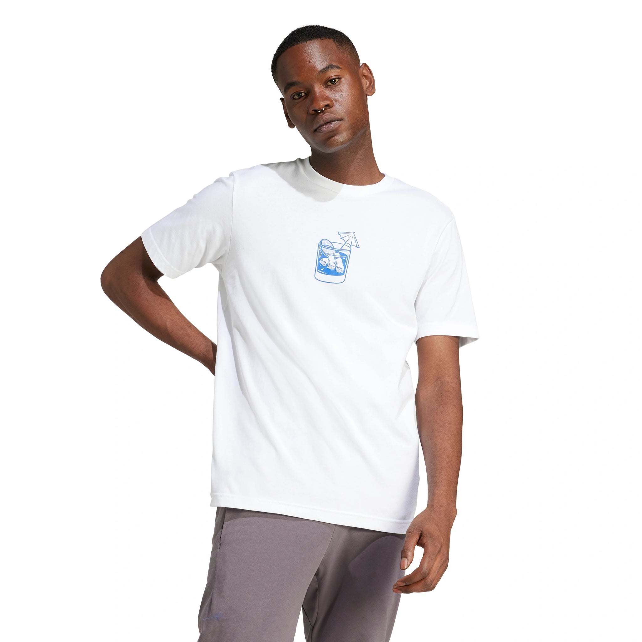 adidas Lounge Drink Graphic Tee Men White