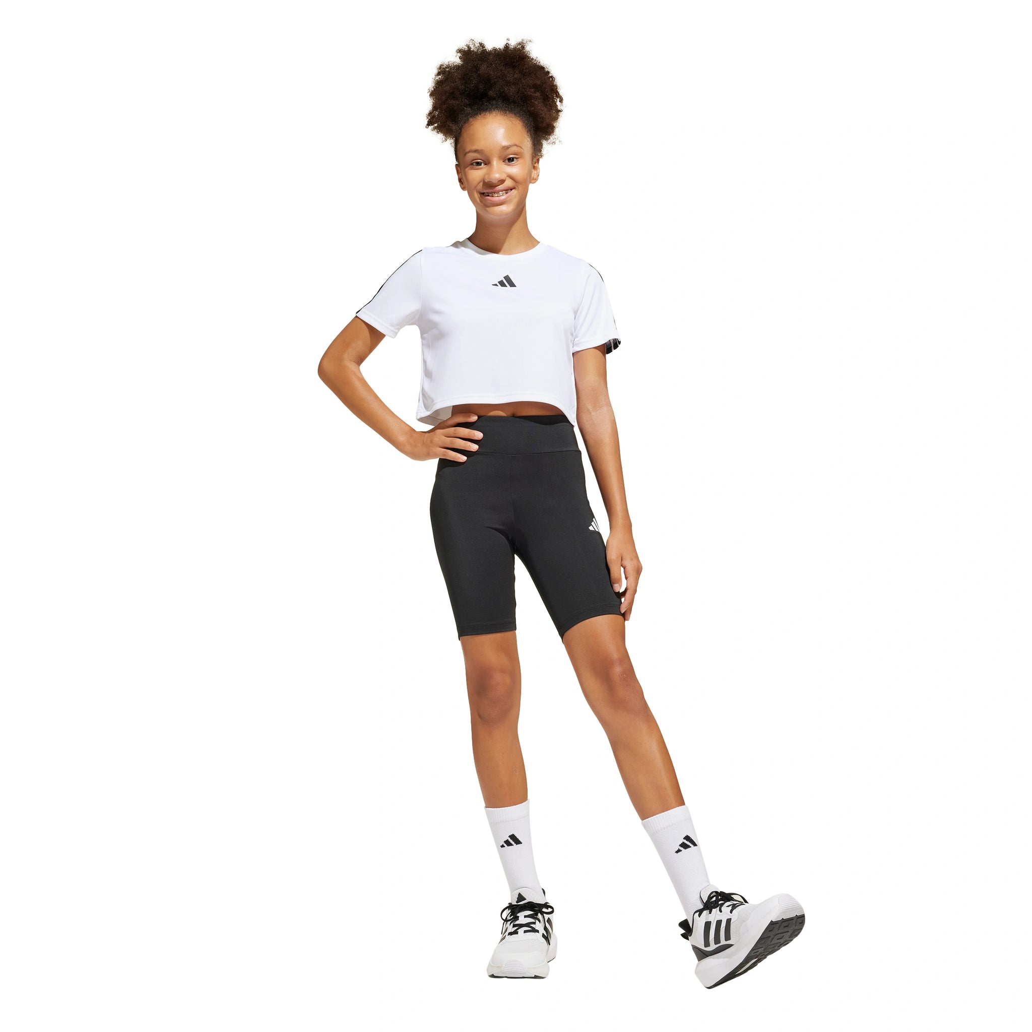 adidas Train Essentials 3-Stripes Tee Set Kids Kids White