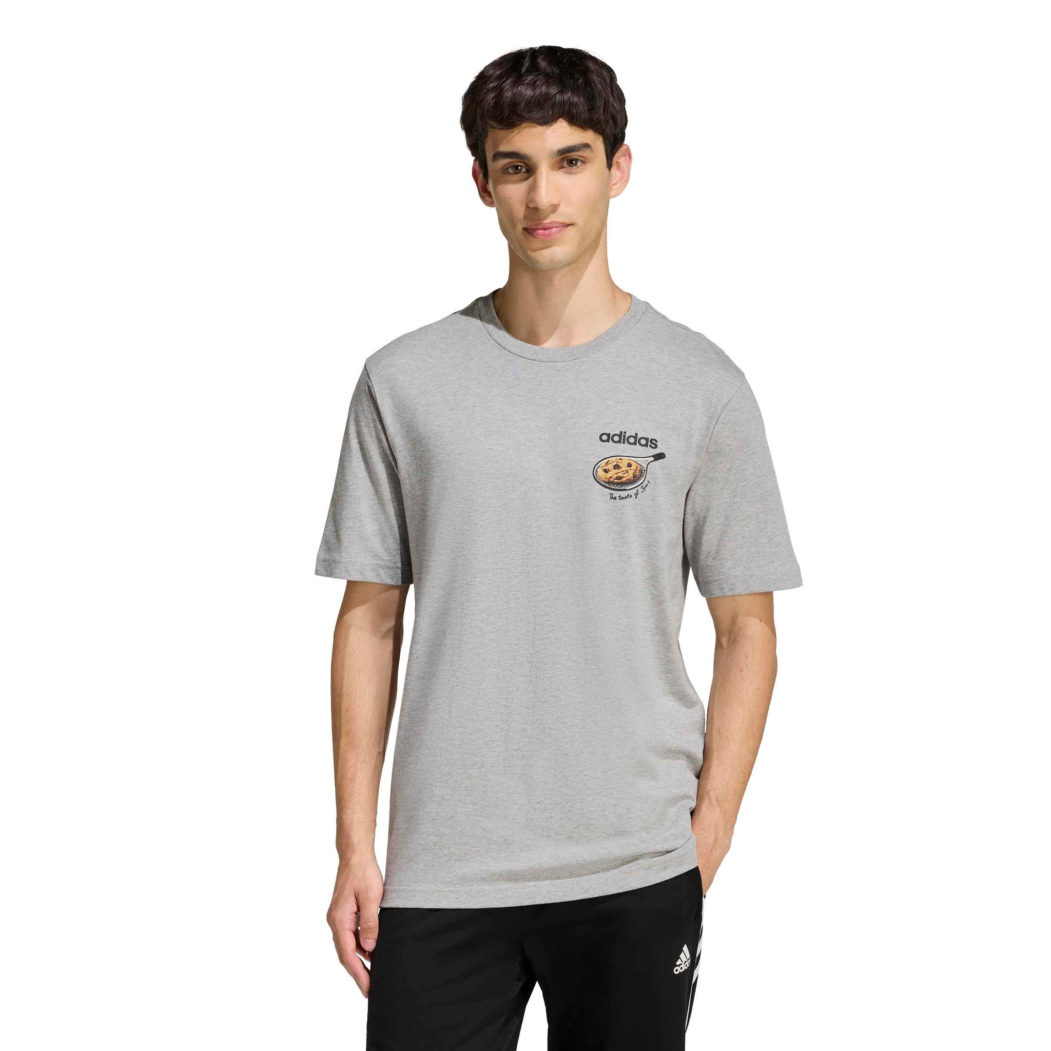 adidas Snack Cookie Men's Graphic T-Shirt - Grey - Comfy & Playful