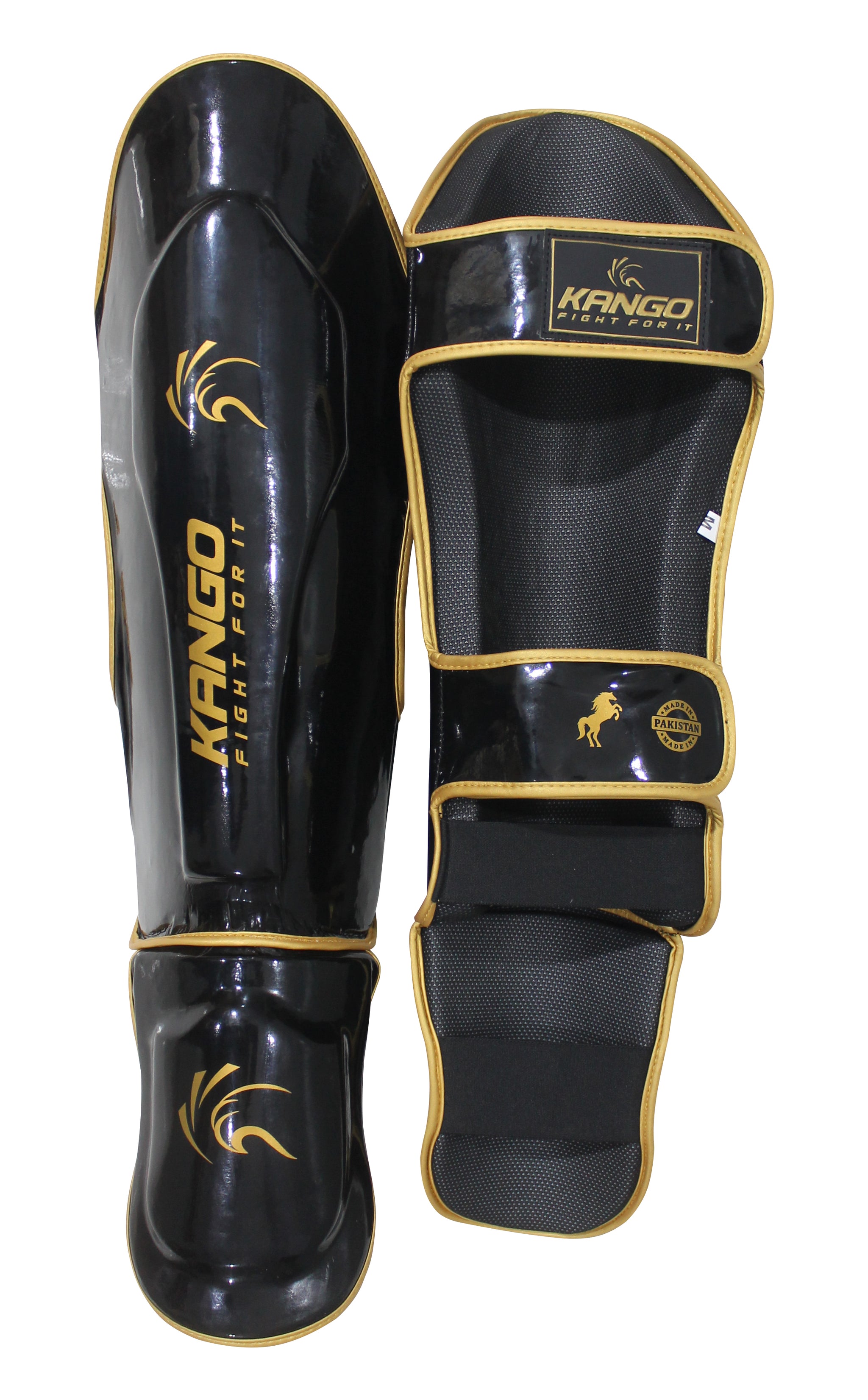 Kango Shin In Step Guards - Black - Muay Thai, MMA, Kickboxing