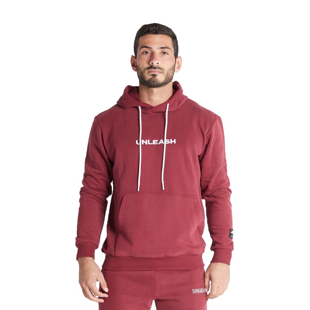 Unleash Men Scorpio Regular Hoodie - Burgundy