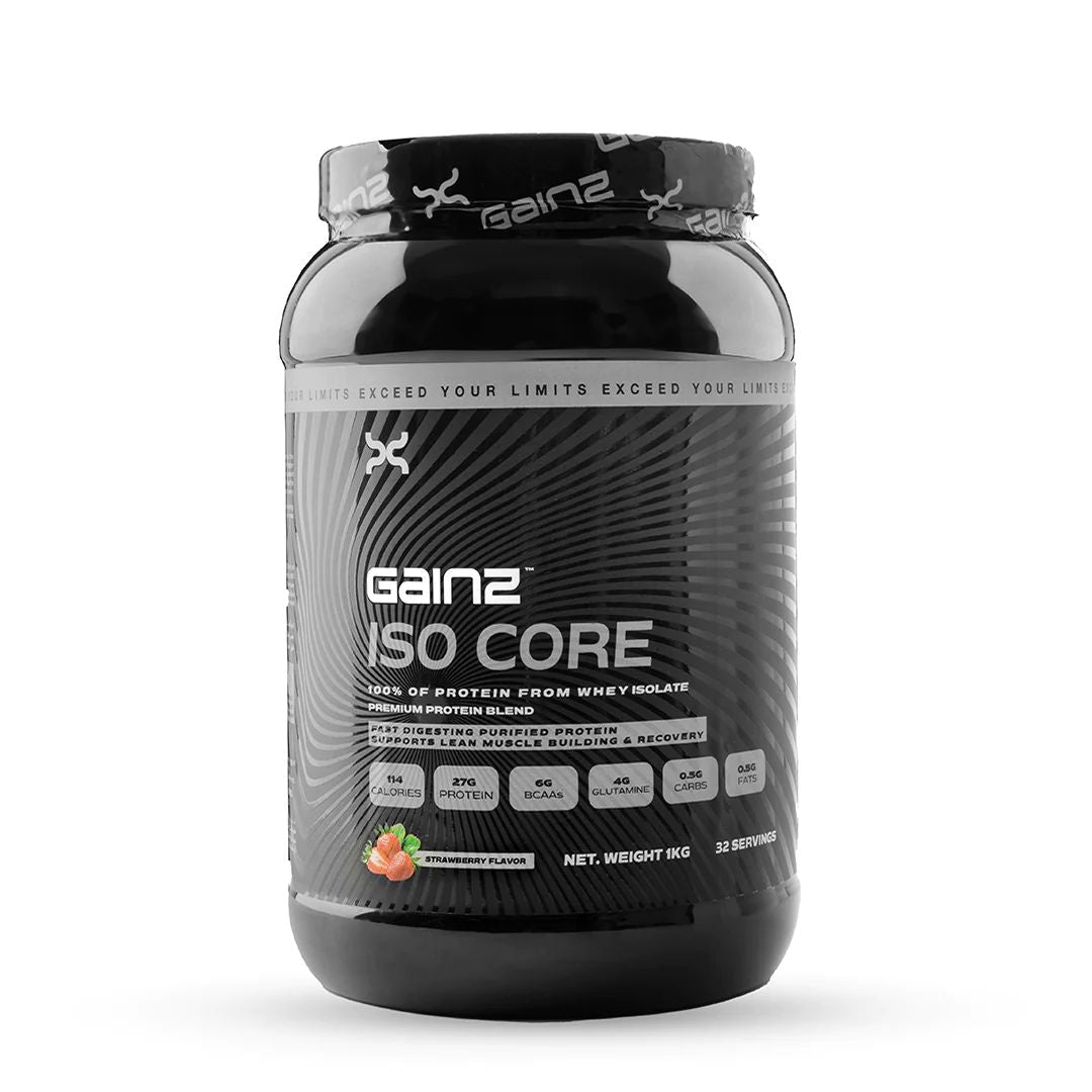 Gainz Iso Core - 1KG Whey Protein Isolate Strawberry