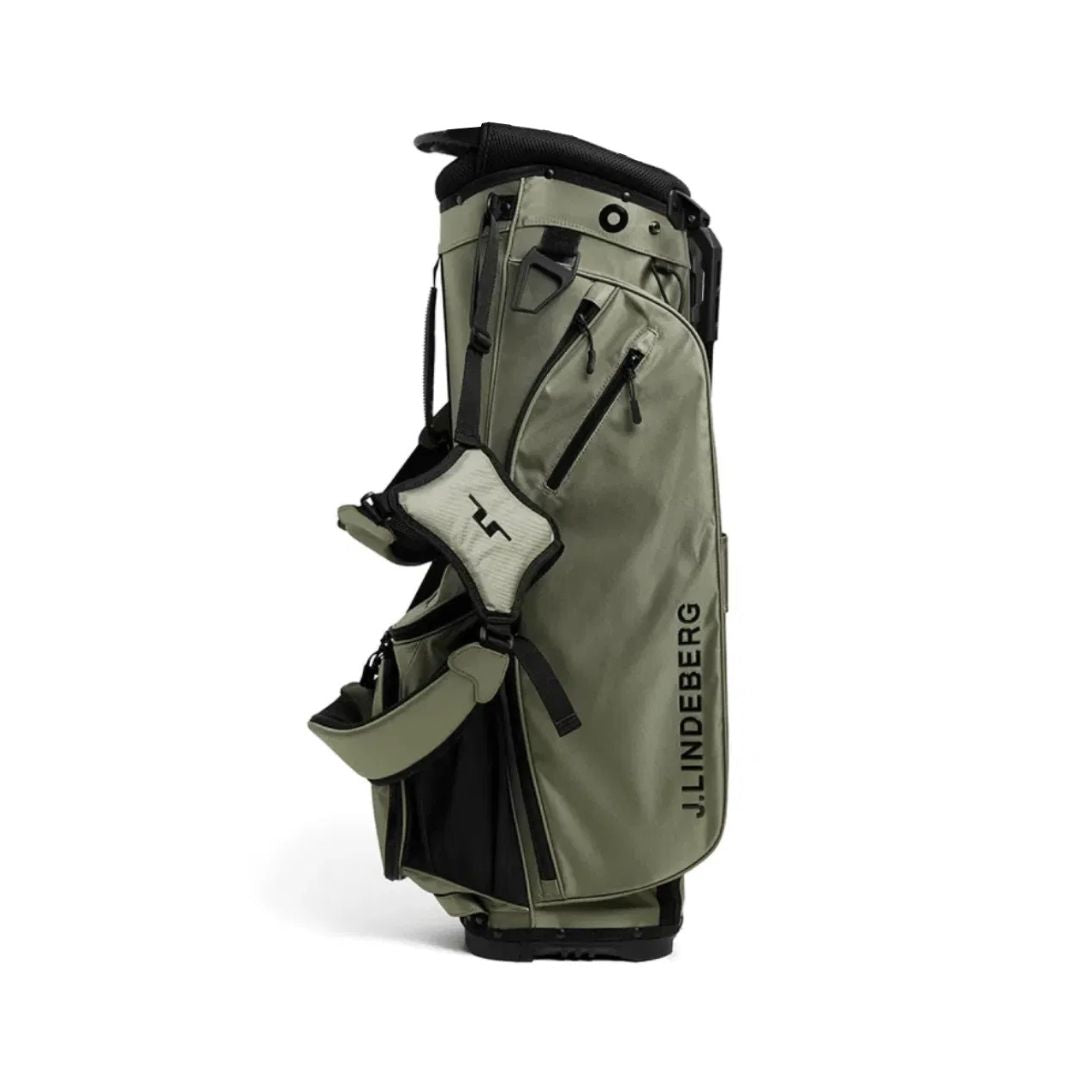 J.Lindeberg Flare Golf Stand Bag – Oil Green | Premium 6-Way Top Bag