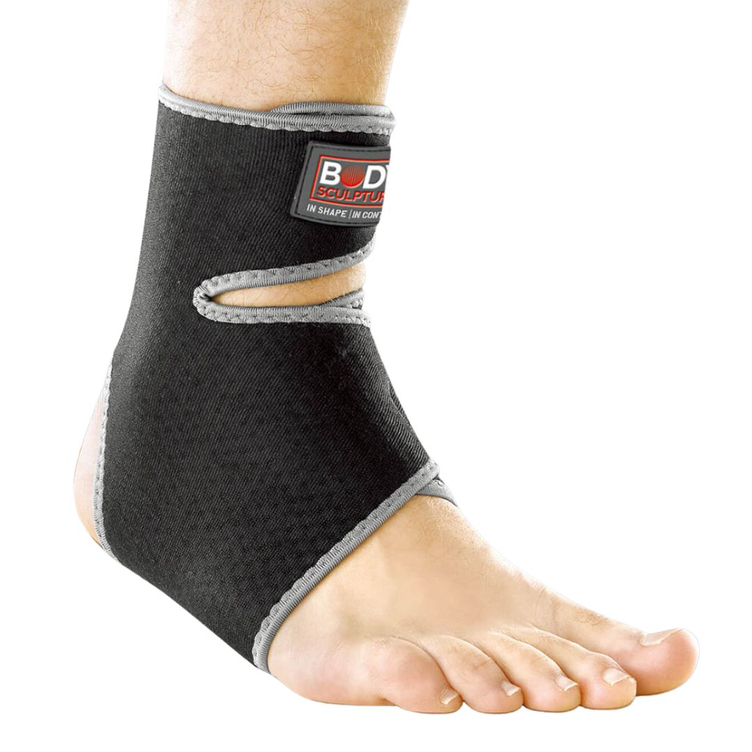 Body Sculpture Unisex Ankle Brace With Terry Cloth Black