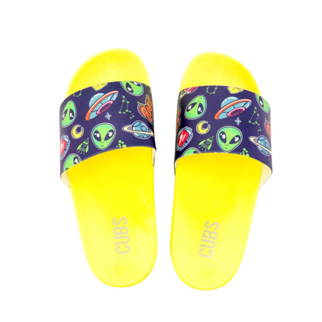 CUBS Neon Yellow Space Aliens Slides